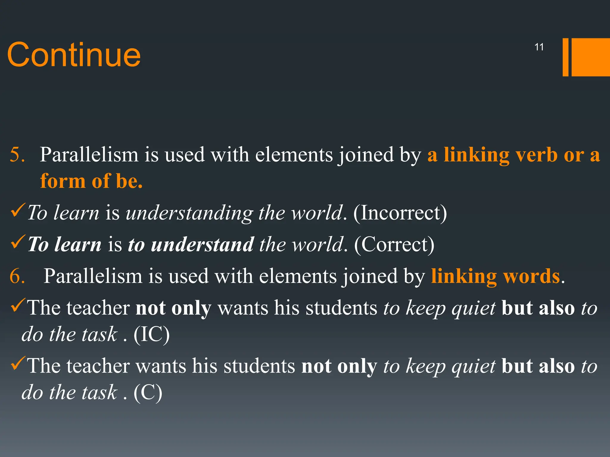 Parallelism in English grammer important pptx | PPT