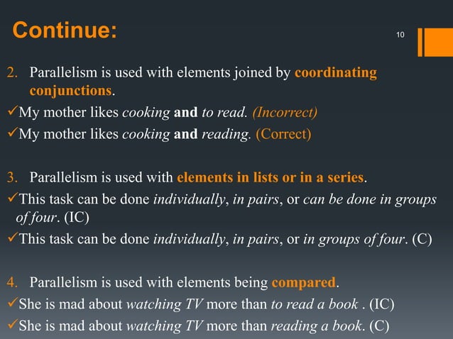 Parallelism in English grammer important pptx | PPT