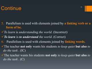 Parallelism in English grammer important pptx | PPT