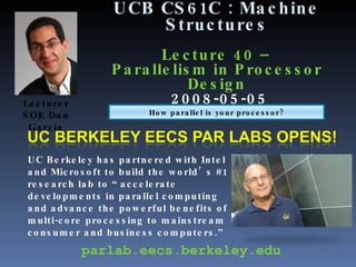 Parallelism Processor Design | PPT | Computing | Technology & Computing