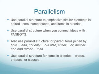 Parallelism & serial comma | PPTX