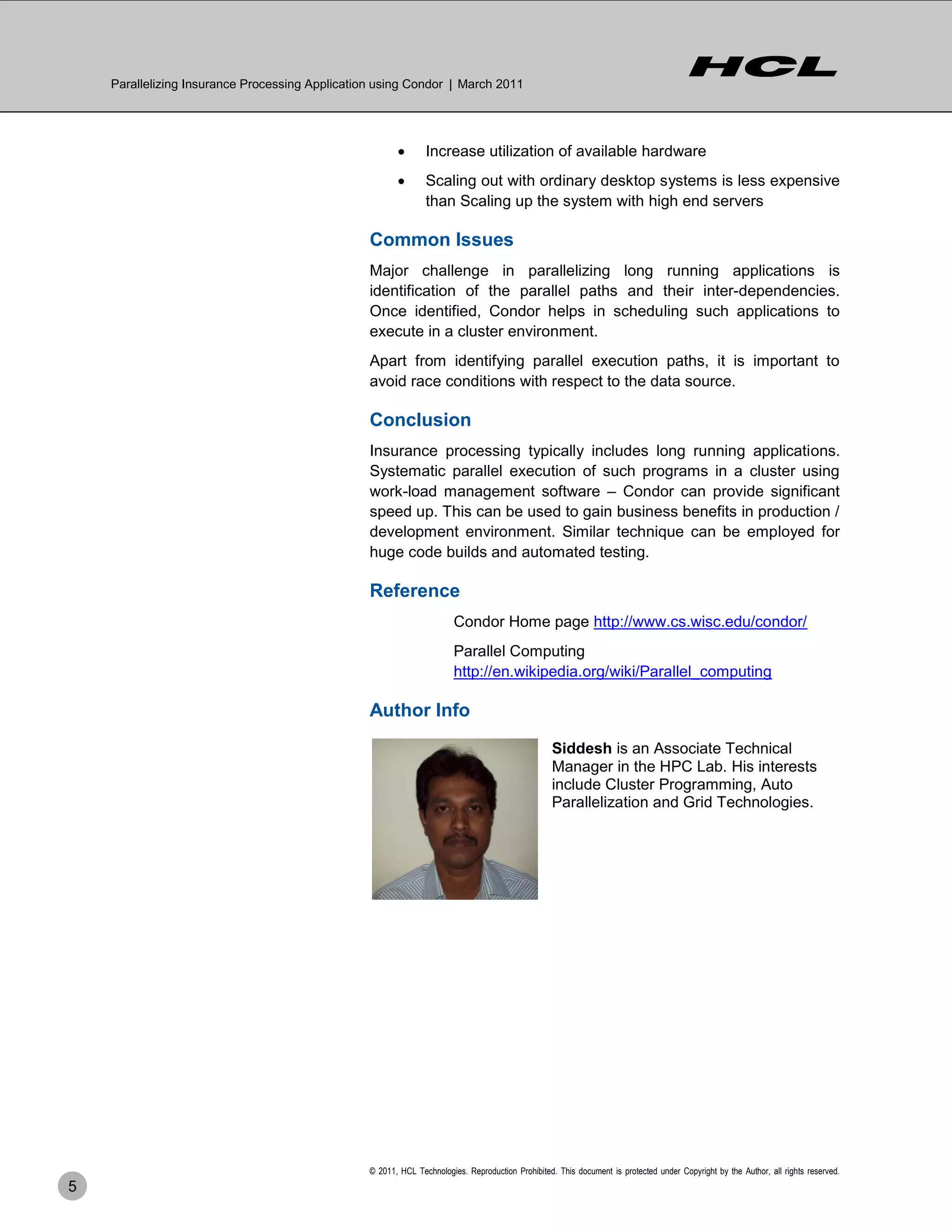 HCLT Whitepaper: Parallelizing Insurance Processing Application using Condor | PDF