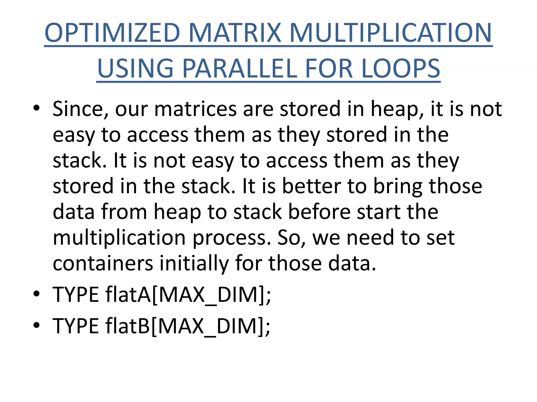 Parallelizing matrix multiplication | PPT