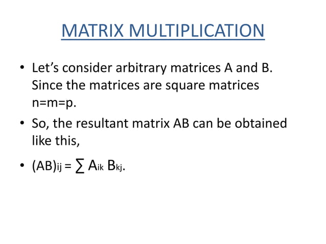Parallelizing Matrix Multiplication Ppt