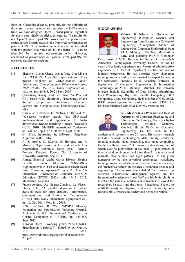 Parallel knn on gpu architecture using opencl | PDF