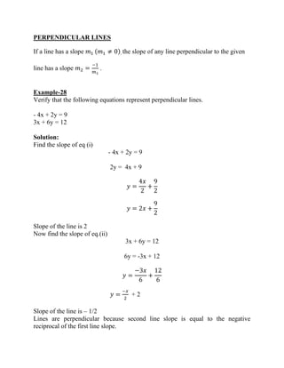 Parallel lines and perpendicular lines | PDF