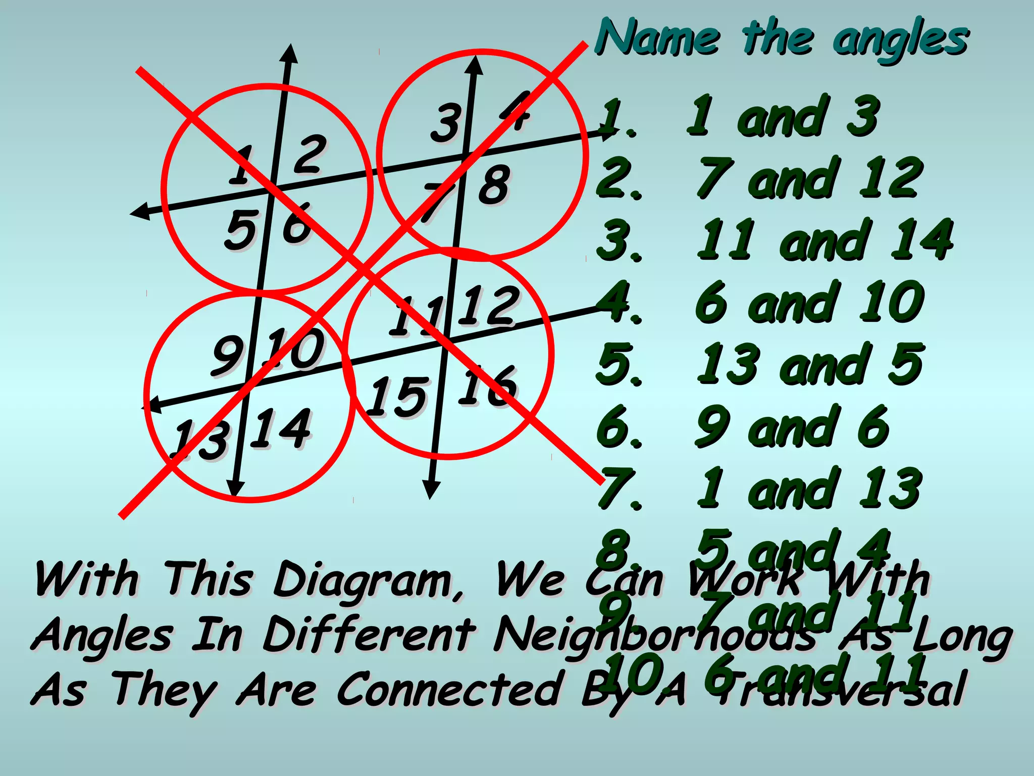 Parallel lines and transversals | PPT