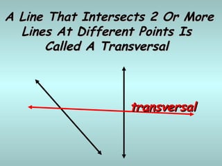 Parallel lines and transversals | PPT