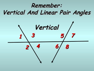 Parallel lines and transversals | PPT
