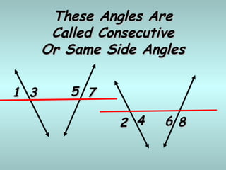 Parallel lines and transversals | PPT