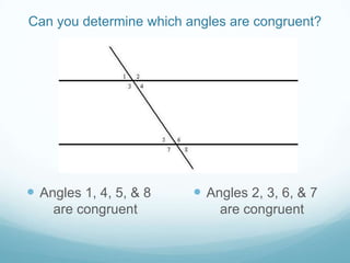 Parallel Lines Angles | PPTX