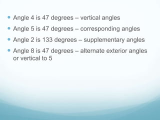 Parallel Lines Angles | PPTX | Physics | Science