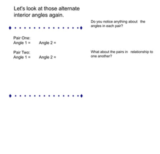 Parallel lines cut by a transversal | PPTX