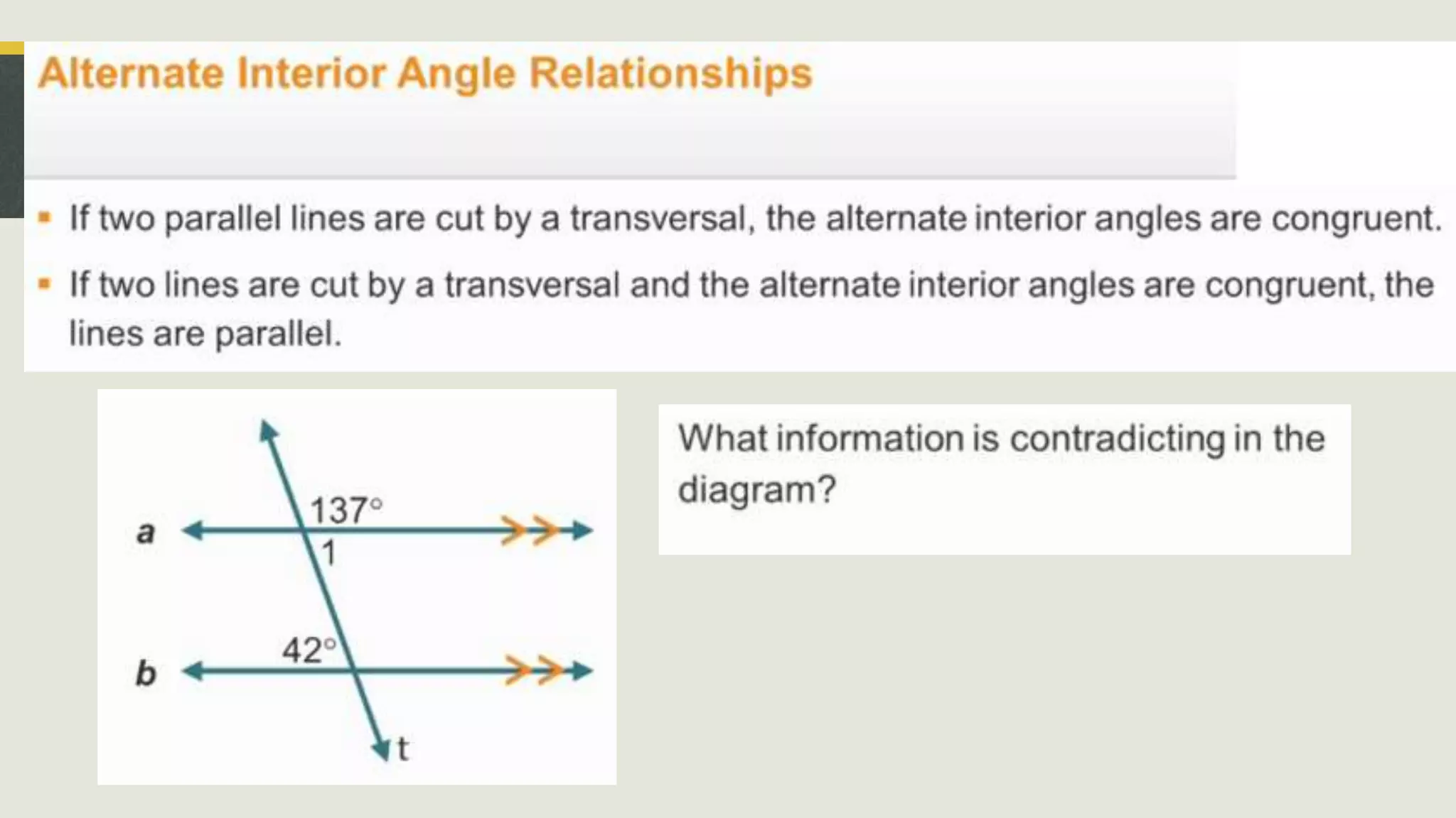 Parallel lines cut by a transversals | PPTX | Educational Assessment ...