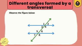 Parallel Lines & Transversal, angles formed by parallel lines and ...