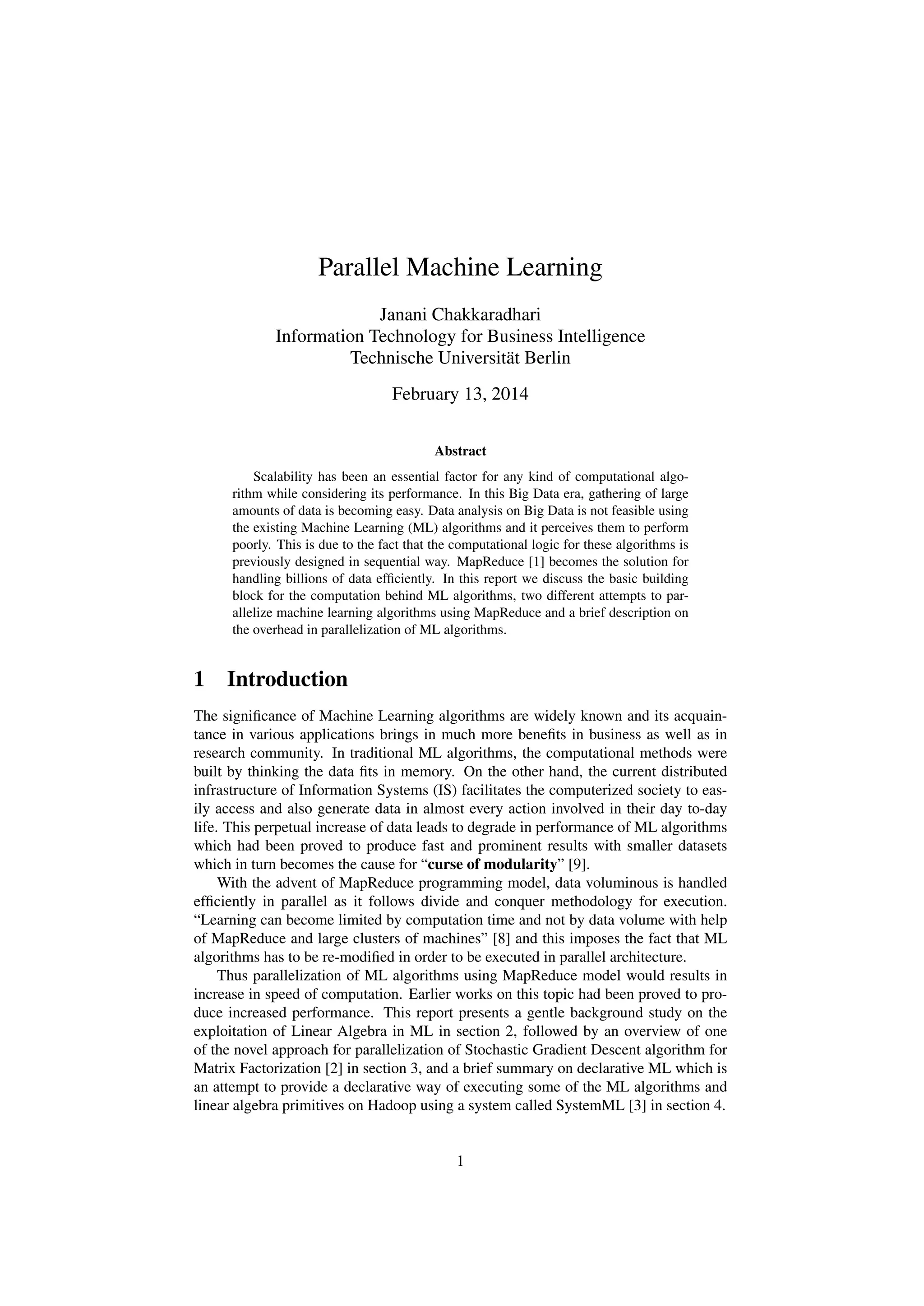 Parallel ML Speeds Up Big Data Analysis | PDF