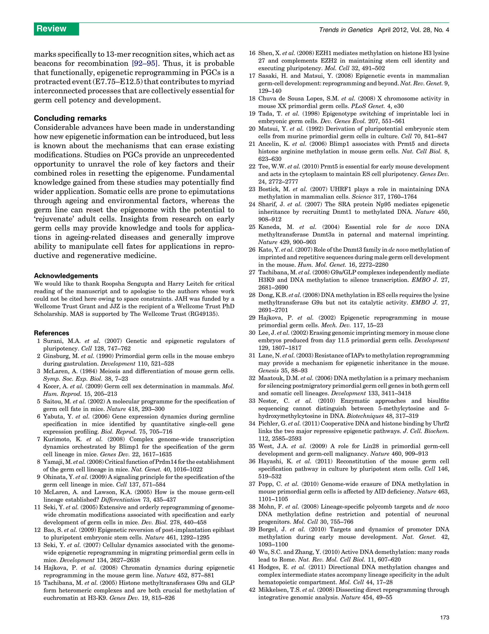 Parallel mechanisms of epigenetic reprogramming in the germline | PDF