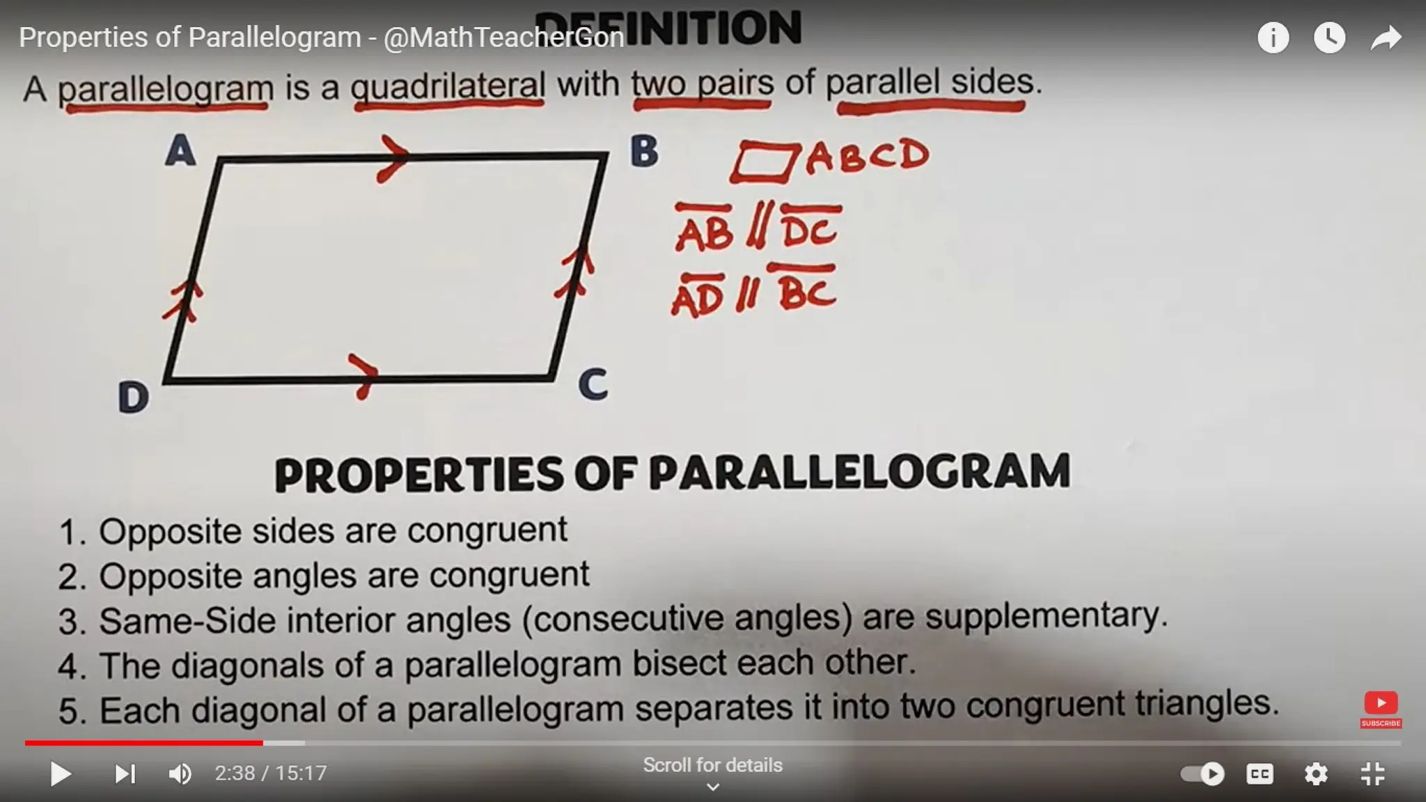 PROPERTIES OF PARALLELOGRAM, SOLVING PARALLELOGRAM | PPTX