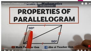 PROPERTIES OF PARALLELOGRAM, SOLVING PARALLELOGRAM | PPTX