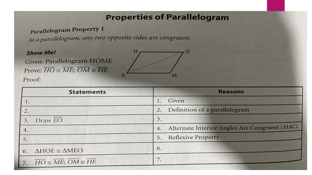 PROPERTIES OF PARALLELOGRAM, SOLVING PARALLELOGRAM | PPTX
