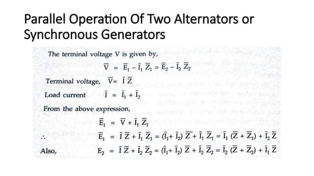 parallel operation of alternator.pptx of pokhara university | PPTX