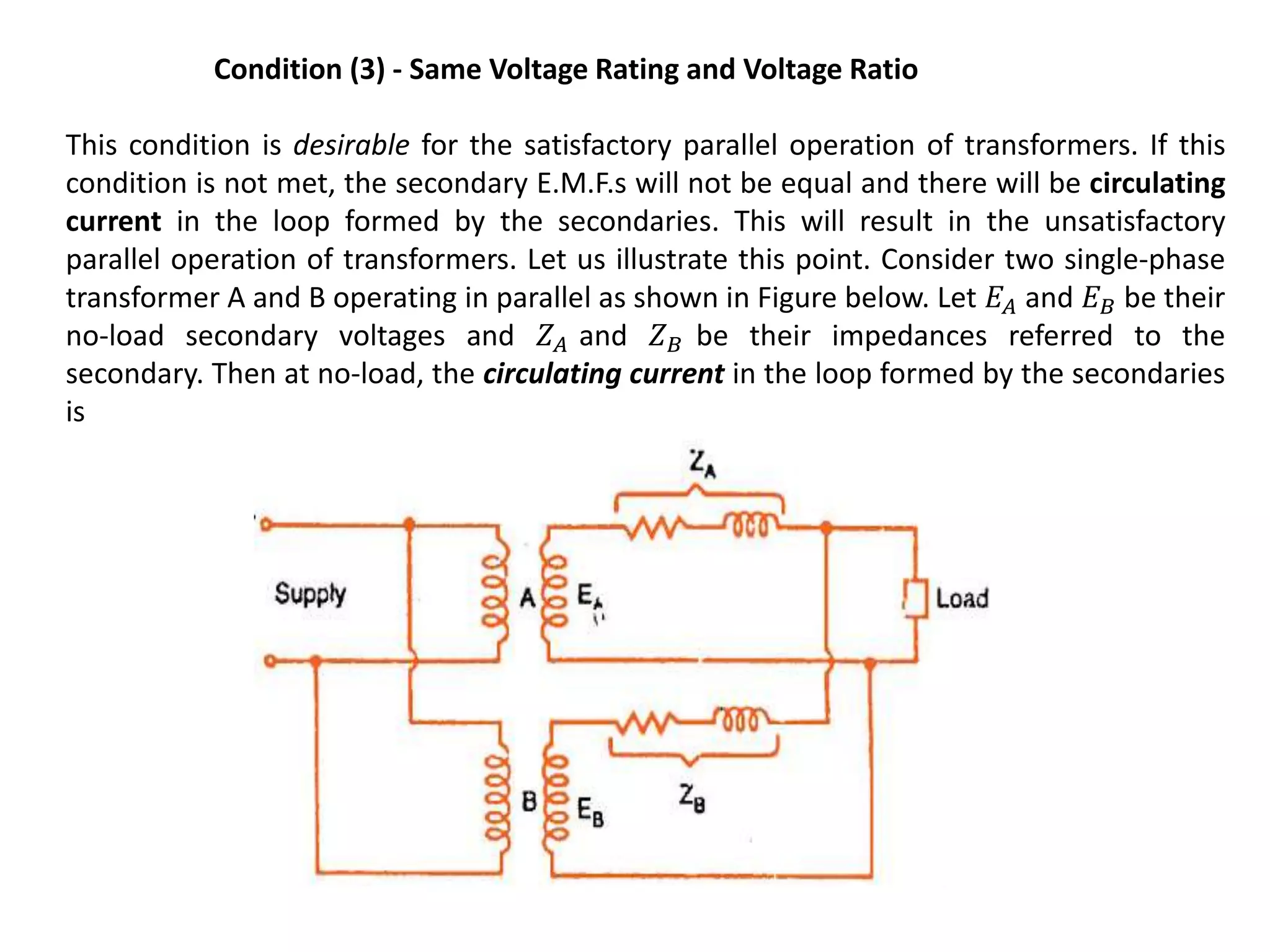 Parallel Operation of a Single Phase Transformer | PPTX