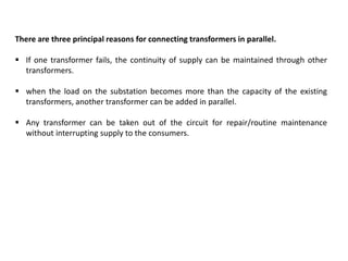 Parallel Operation of a Single Phase Transformer | PPTX