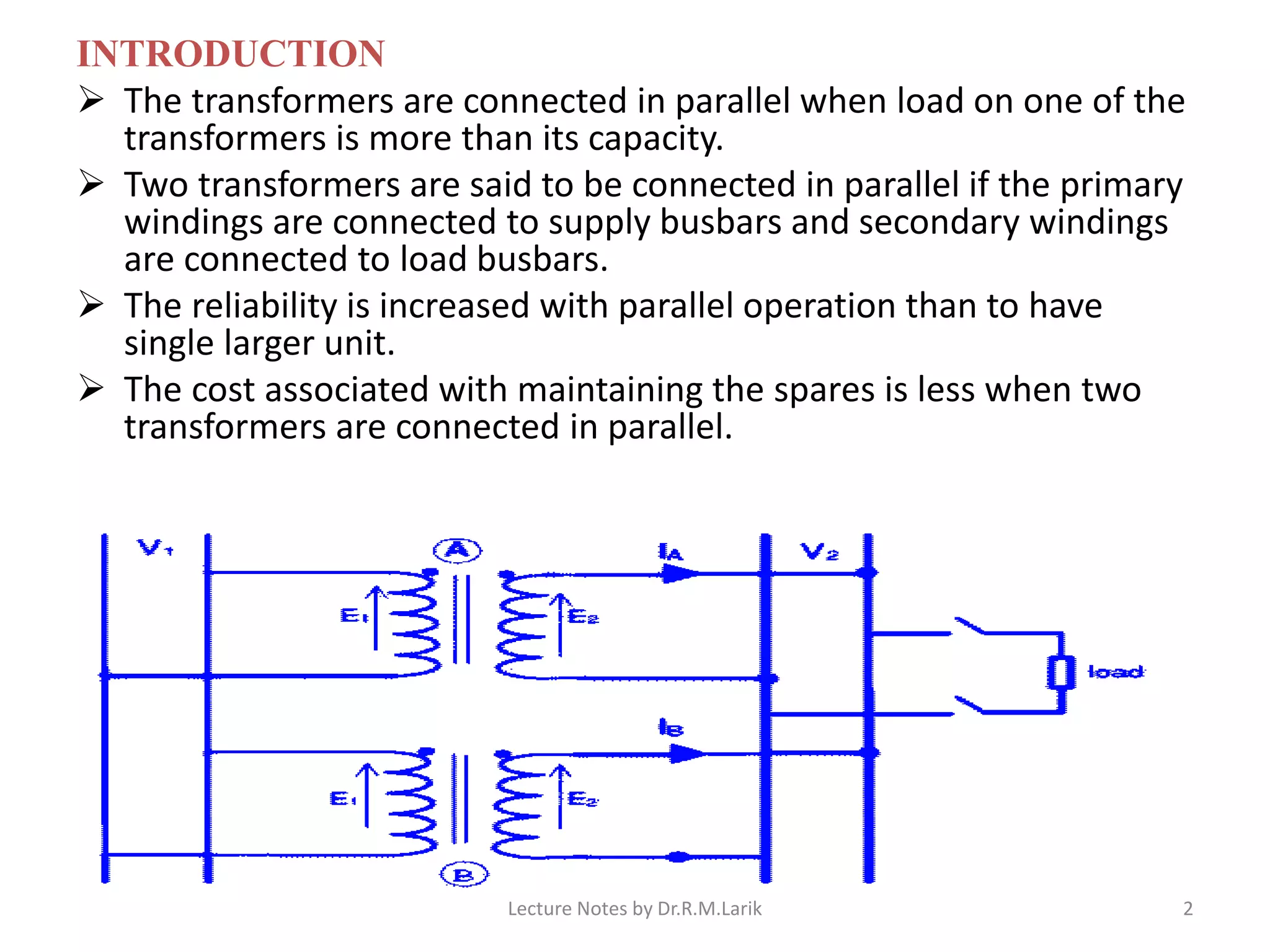Parallel Operation Of Transformers Pdf Computer Networking Computing