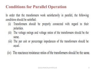 Parallel operation of transformers | PDF