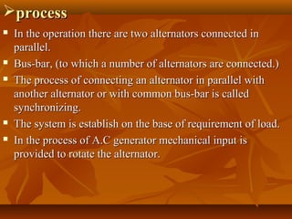 Parallel Operation on Alternators. | PPT