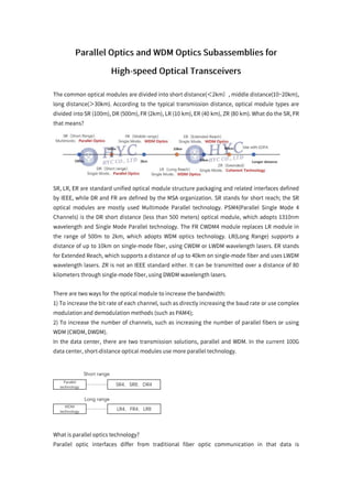 Parallel Optics and WDM Optics Subassemblies for High-speed Optical Transceivers.pdf