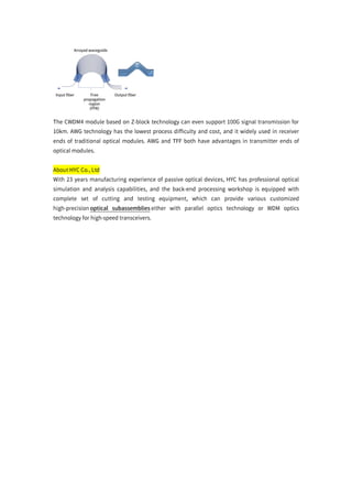 Parallel Optics and WDM Optics Subassemblies for High-speed Optical ...