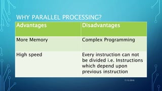 Parallel processing & Multi level logic | PPTX