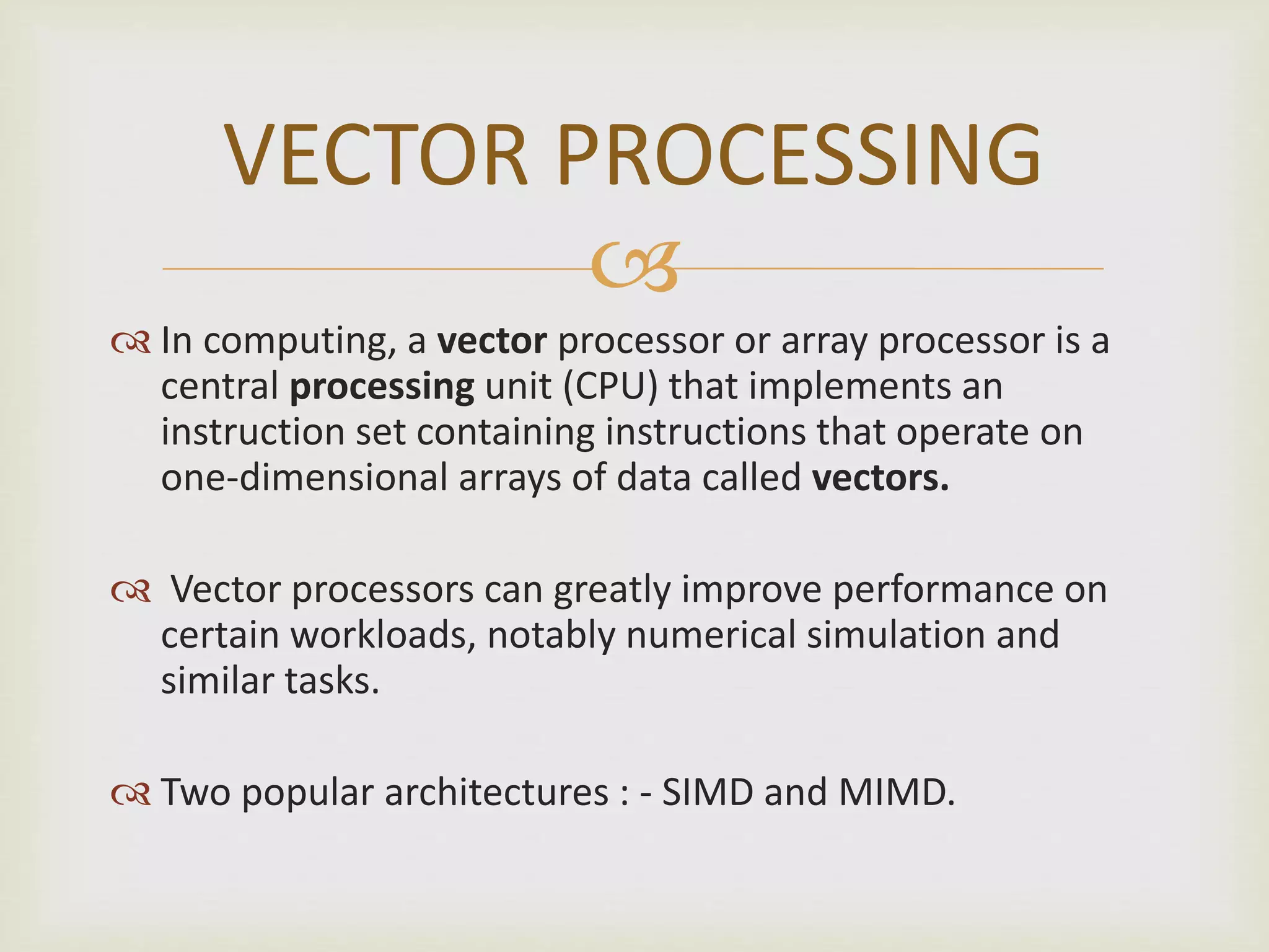 Parallel processing (simd and mimd) | PPTX