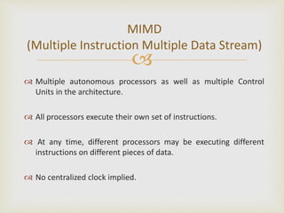 Parallel processing (simd and mimd) | PPTX