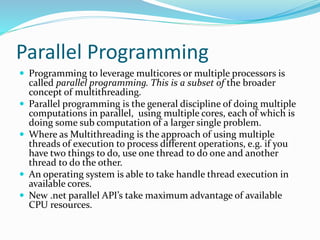 C# Parallel programming | PPTX