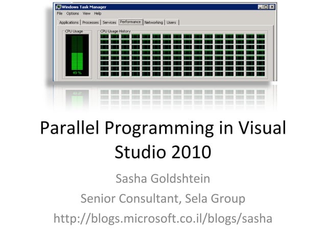 Parallel Programming In Visual Studio 2010 | PPT