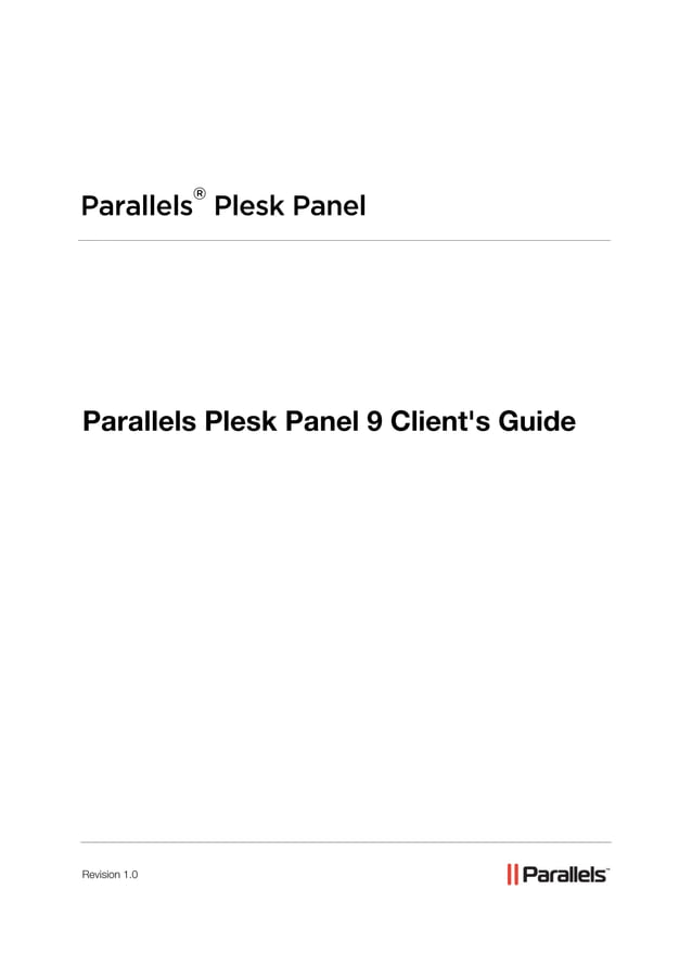 Parallels Plesk Panel 9 Client's Guide | PDF