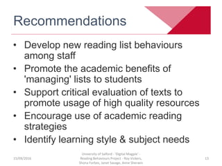 The Digital Magpie: the academic reading patterns of undergraduate ...