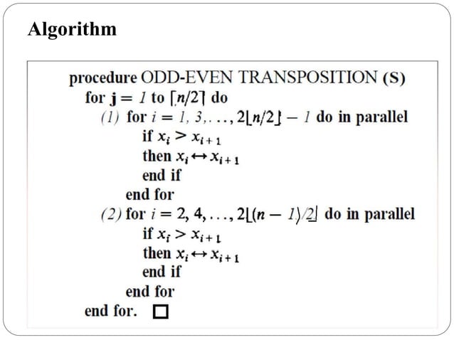 Parallel sorting algorithm | PPTX | Programming Languages | Computing