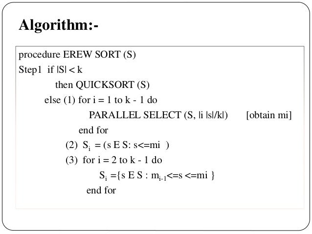 Parallel sorting algorithm