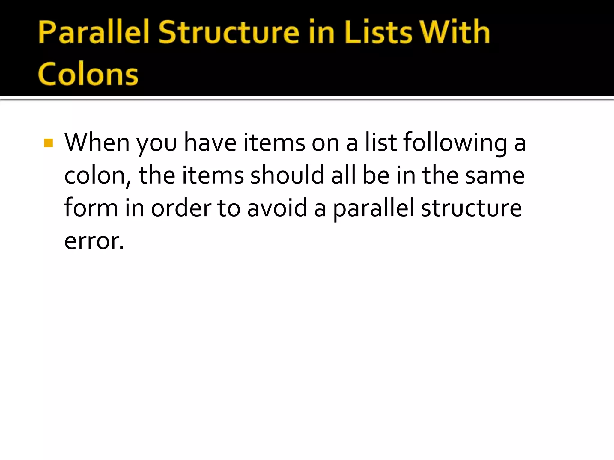 Parallel structure | PPTX