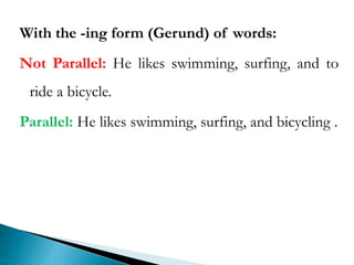 Parallel Structure in Written English | PPT