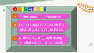 parallel structures PowerPoint presentation | PPT