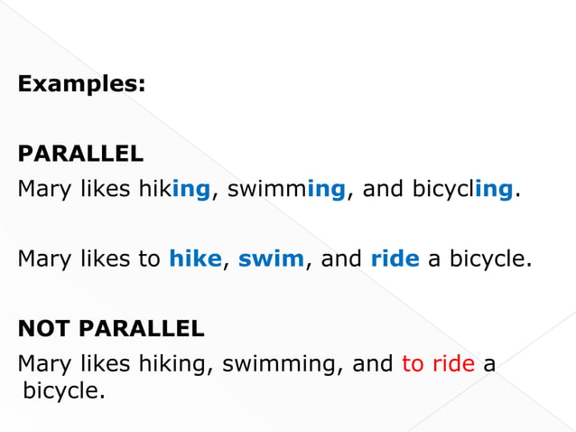Parallel structures sentence problems | PPTX