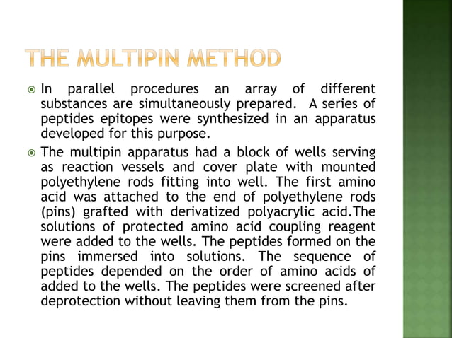 Parallel synthesis | PPTX | Chemistry | Science