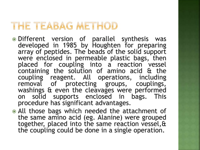 Parallel synthesis | PPTX | Chemistry | Science