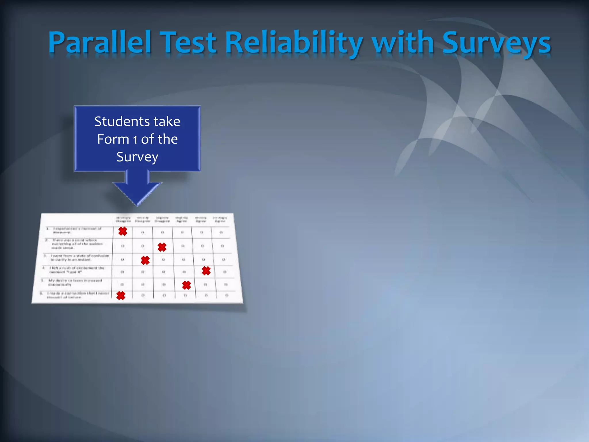 Parallel test reliabilty with surveys | PPTX | Educational Assessment ...