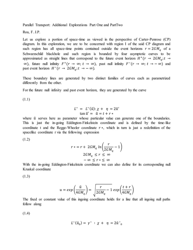 Parallel transport additional explorations part1&2 sqrd | PDF