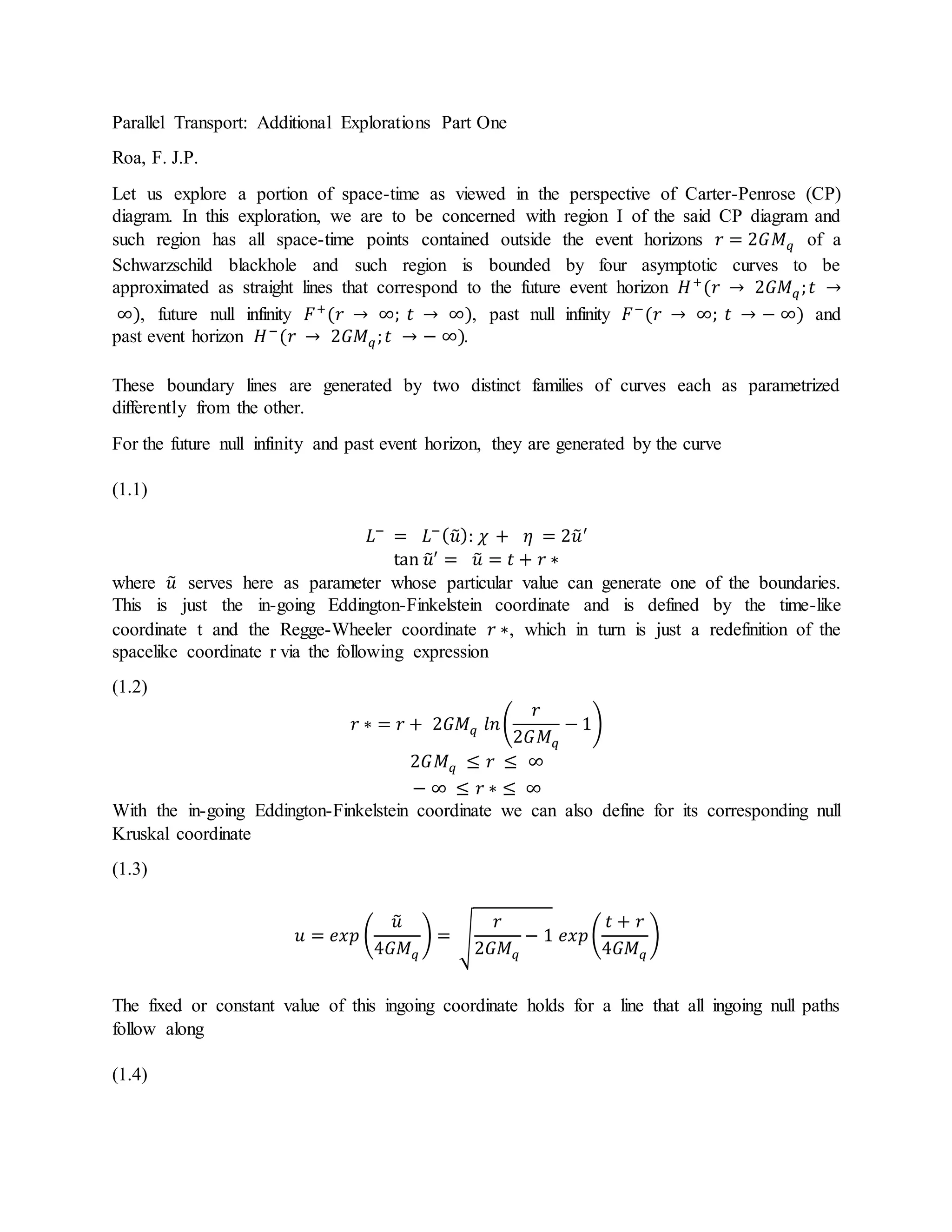 Parallel transport additional explorations part i | PDF